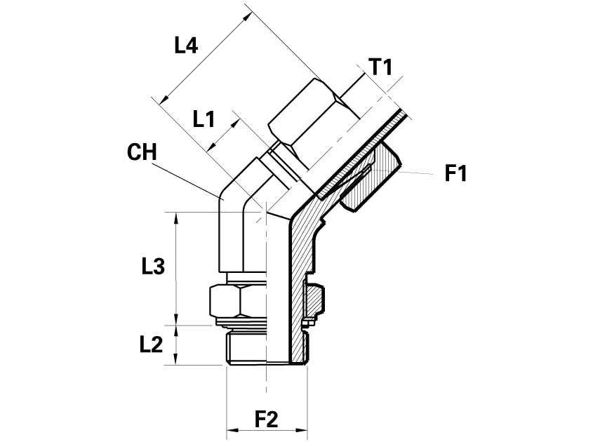 DIN2353 24° adaptors